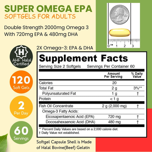 Halal Super Omega Fish Oil - Halal Omega 3 Fish Oil - SHIFAA NUTRITION