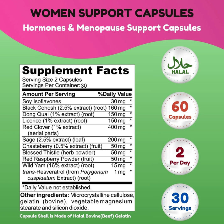 3 Pack - Halal Women Support Capsules, 30 Servings – SHIFAA NUTRITION